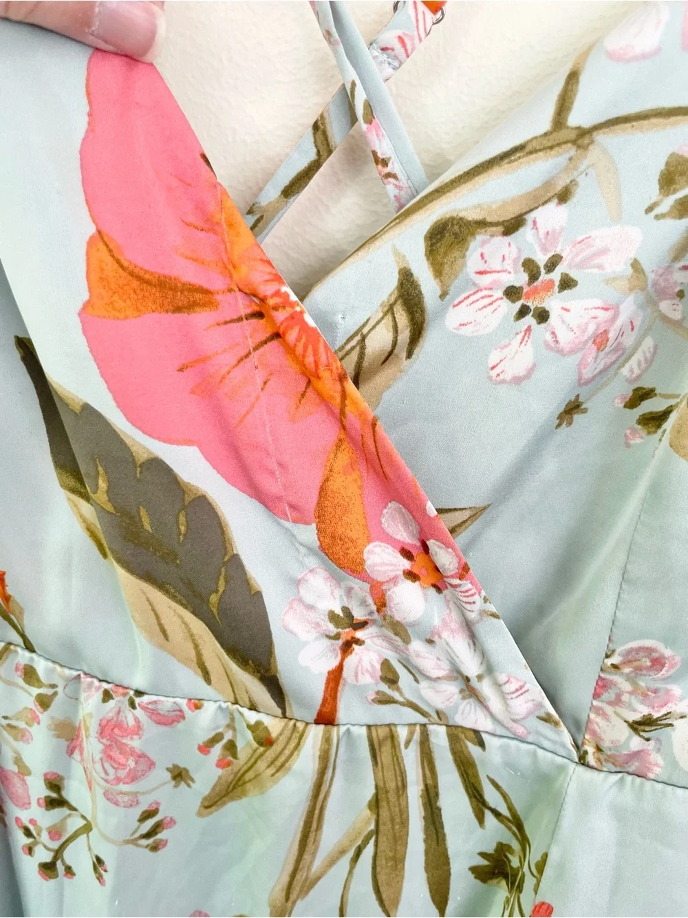 Lulus | Dresses | Lulus Still The One Sage Green Floral Print Satin ...